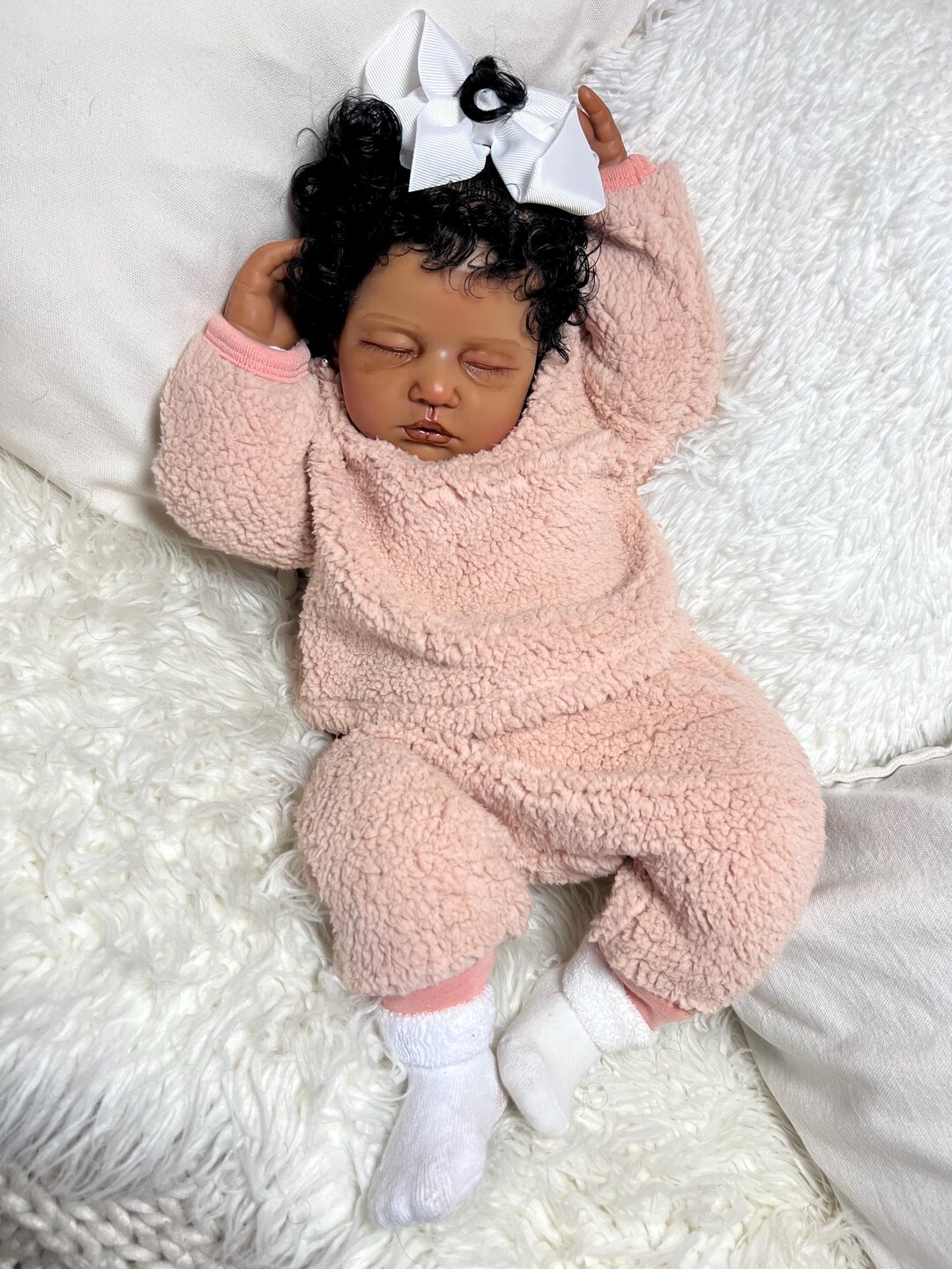 African American Cuddle Baby. 1/4 Limbs (cloth Body) Baby Girl - Etsy