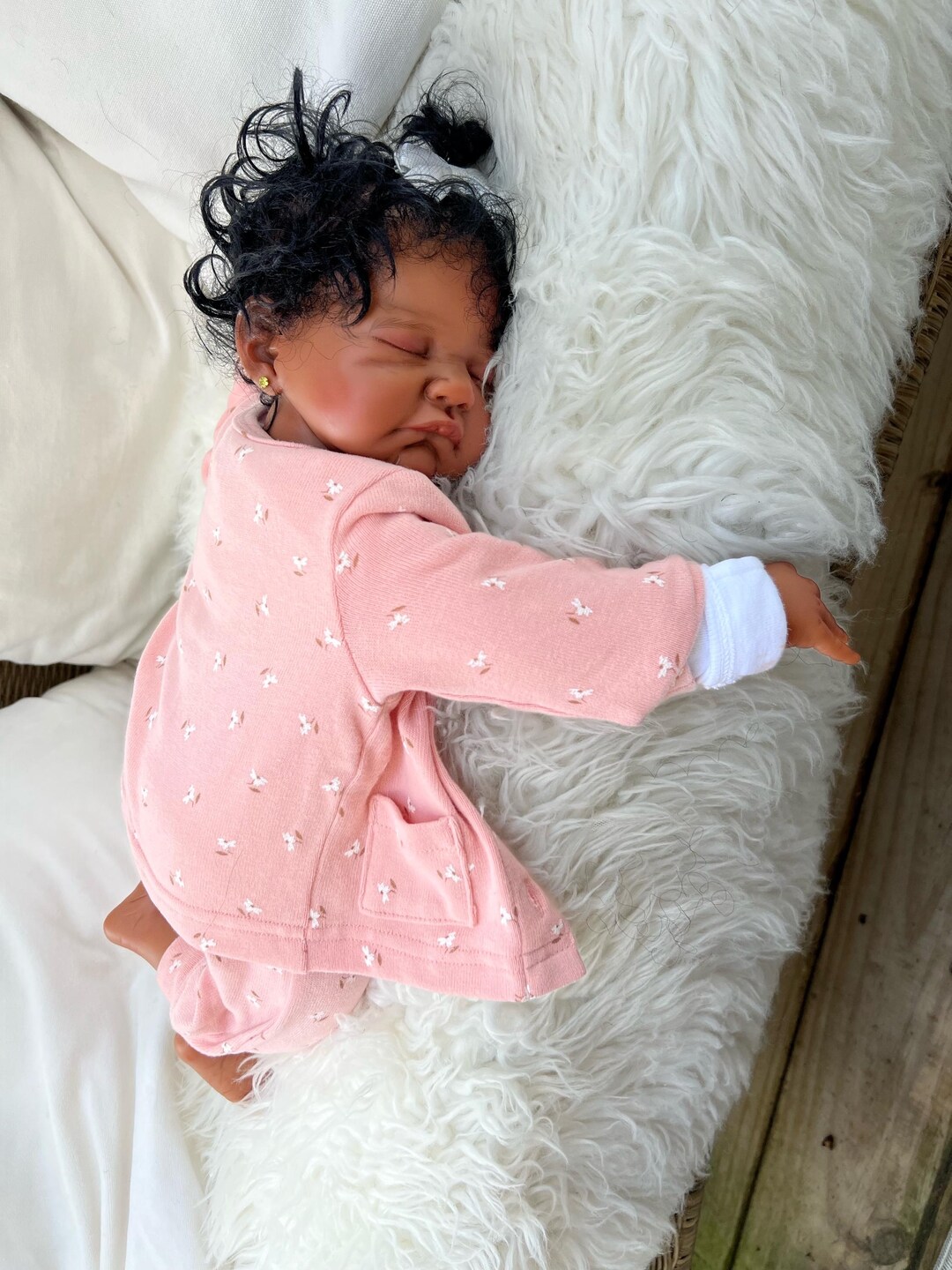 African American Cuddle Baby. 1/4 Limbs (cloth Body) Baby Girl. - Etsy