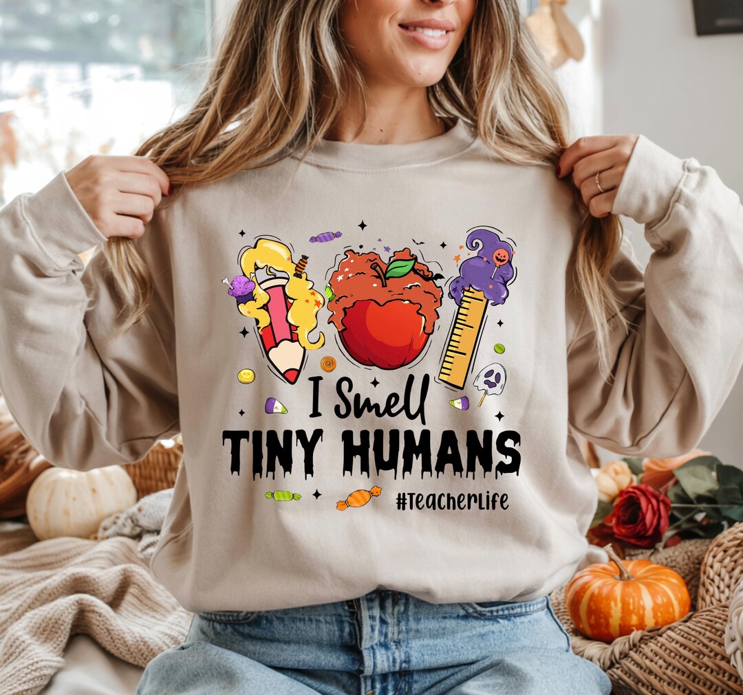 I Smell Tiny Humans Halloween Teacher Shirt: Spooky Fall Outfit - Etsy