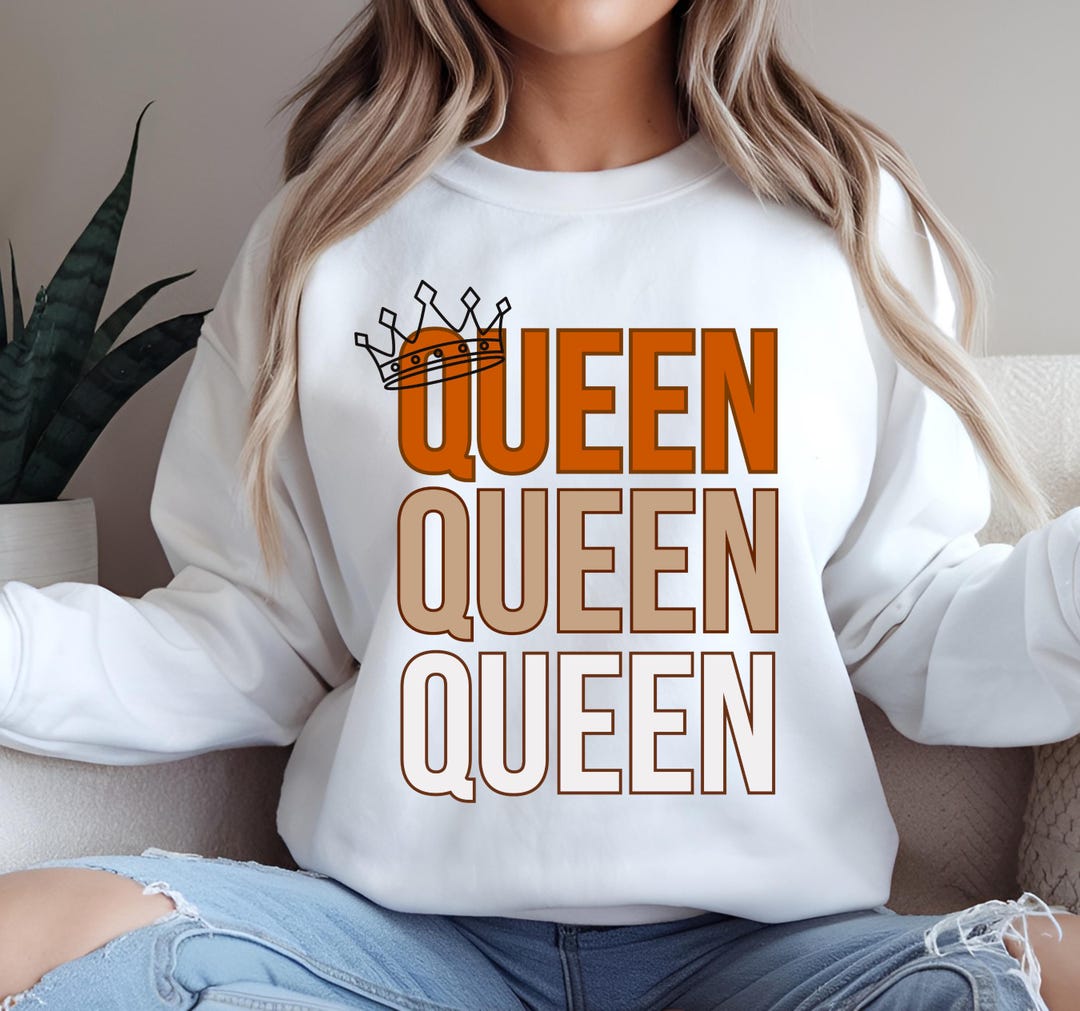 Retro Queen Sweatshirt, Trendy Crown Graphic Tee - Etsy