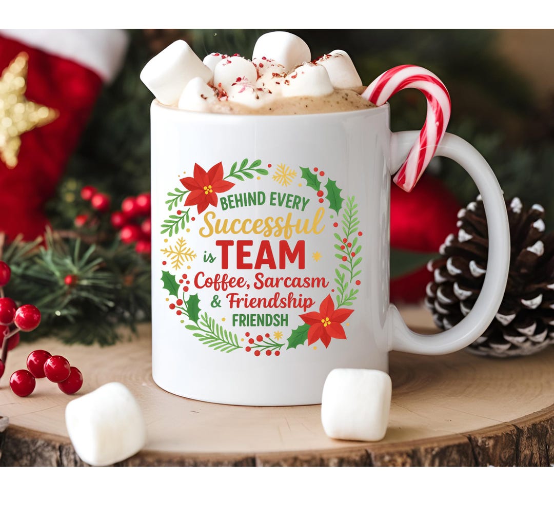 Funny Teamwork Mug • Christmas Coworker Gift, Office Bestie Cup - Etsy