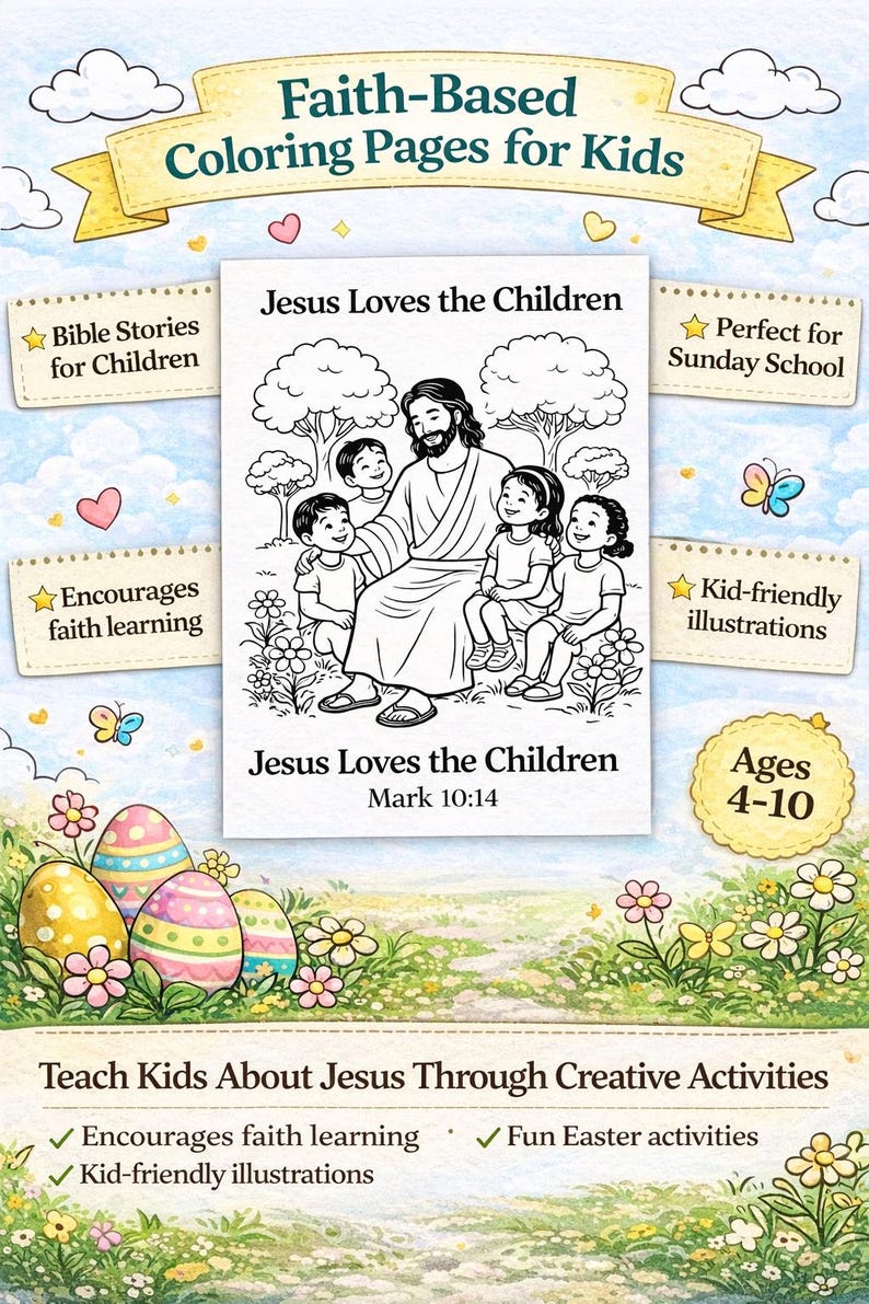 Christian Easter Activity Pack for Kids | Bible Games, Coloring Pages ...