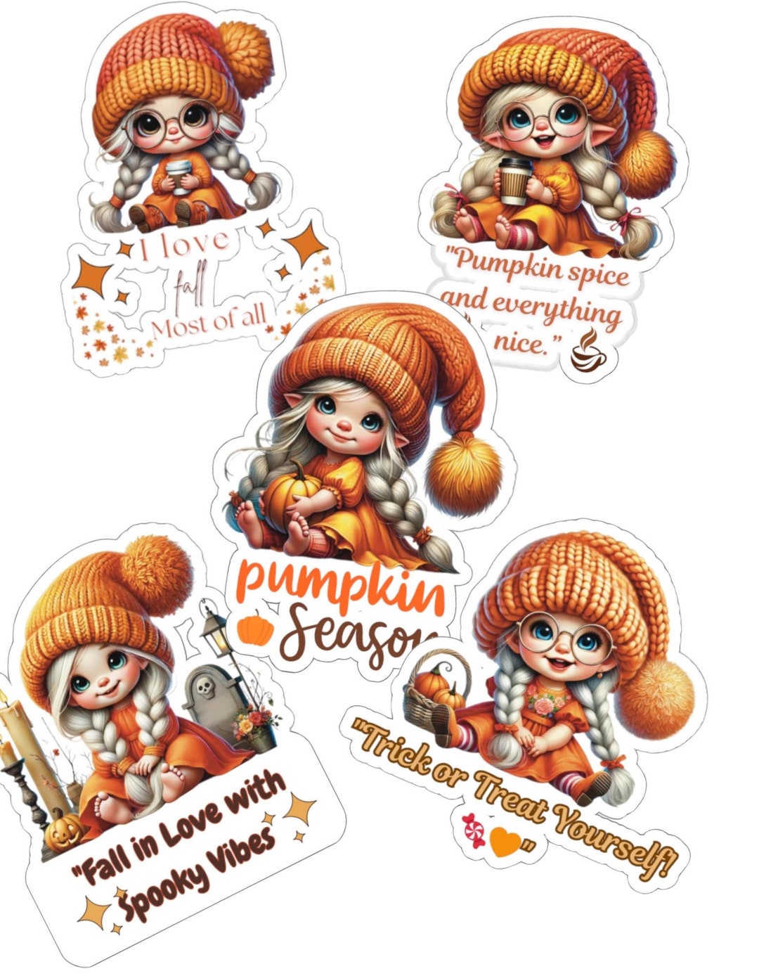 Fall Vibes Sticker Bundle: Cozy Autumn & Spooky Season Stickers - Etsy