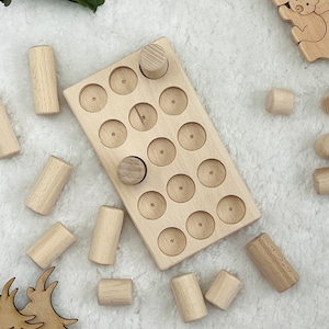 Wooden Cylinders Set of 15 for Shape Sorting, Waldorf Toy, Preschool ...