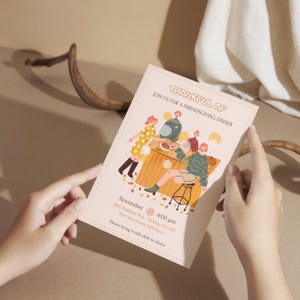 Editable Friendsgiving Dinner Party Invitation Thanksgiving Invite ...