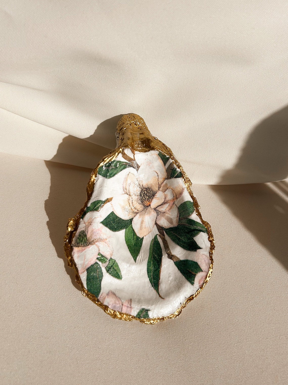 Oyster Jewelry Shell Trinket Dish Holder Decorative Decoupage Ring ...