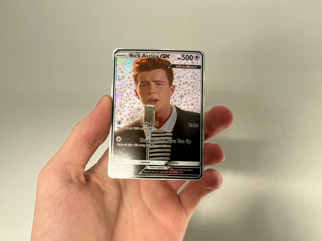 Rick Astley Holographic Pokemon Card Valentines Gift Gift for Him for ...