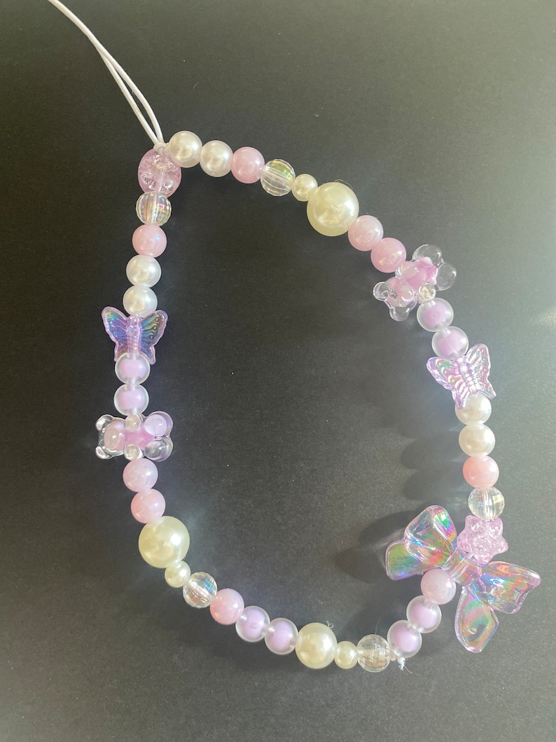 Purple Cell Phone Charm/ Large Bow Tie/long Strap/backpack Charm/key ...