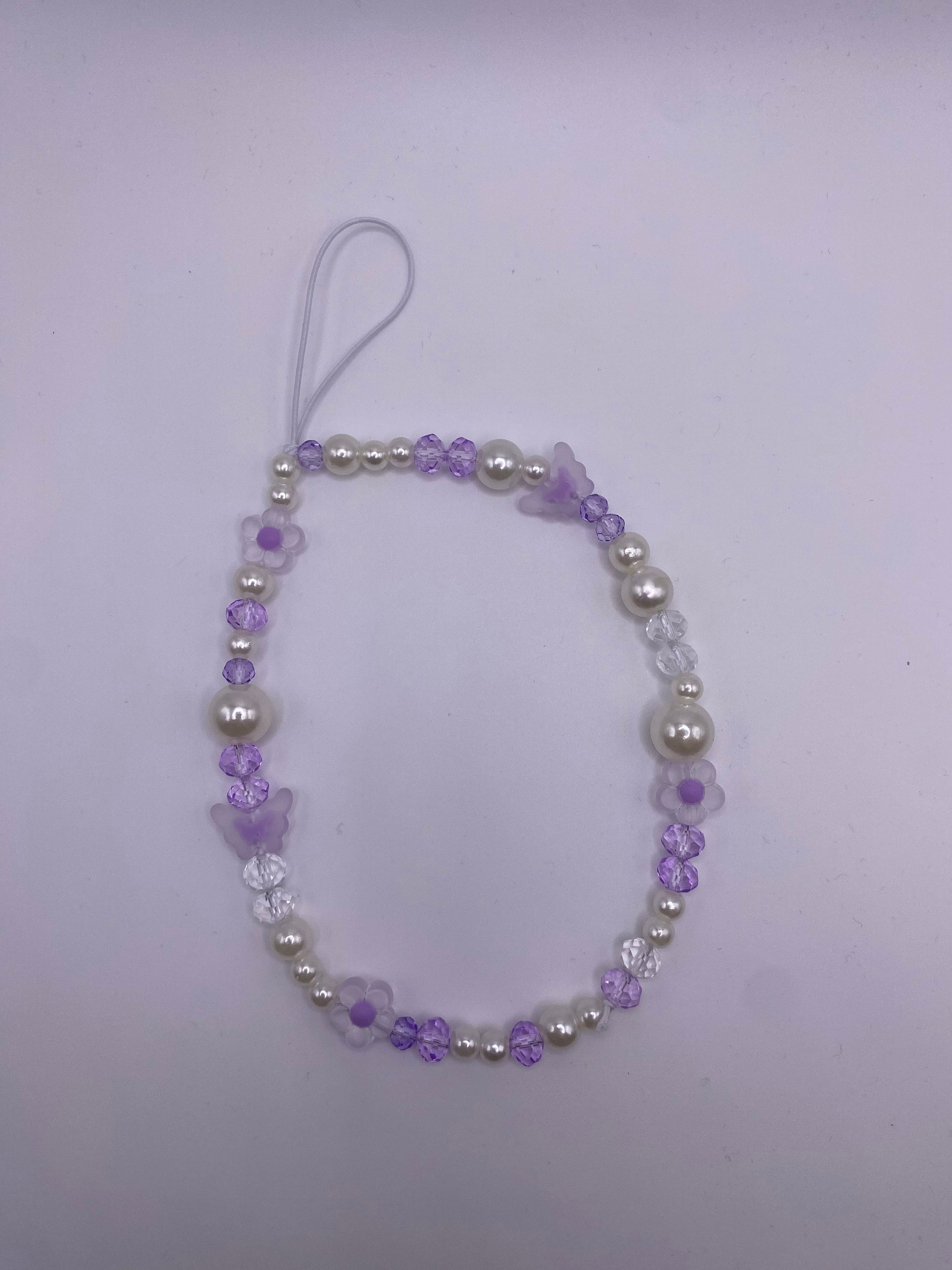 Purple Cell Phone Charm/lanyard/bow Tie/bears/butterflies/pearls/stars ...