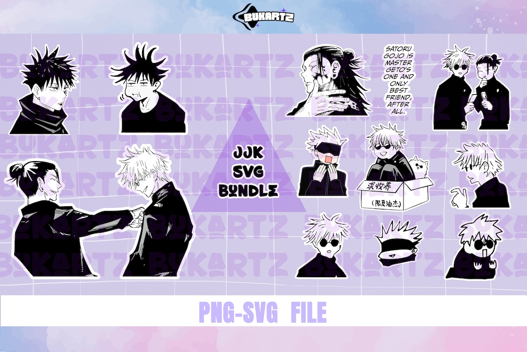 Premium Jujutsu Kaisen SVG and PNG Bundle, Gojo Satoru Png Svg Bundle ...