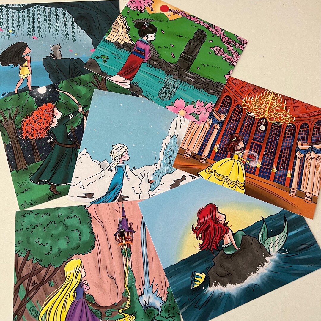 Disney Princess Postcards / Prints - Etsy