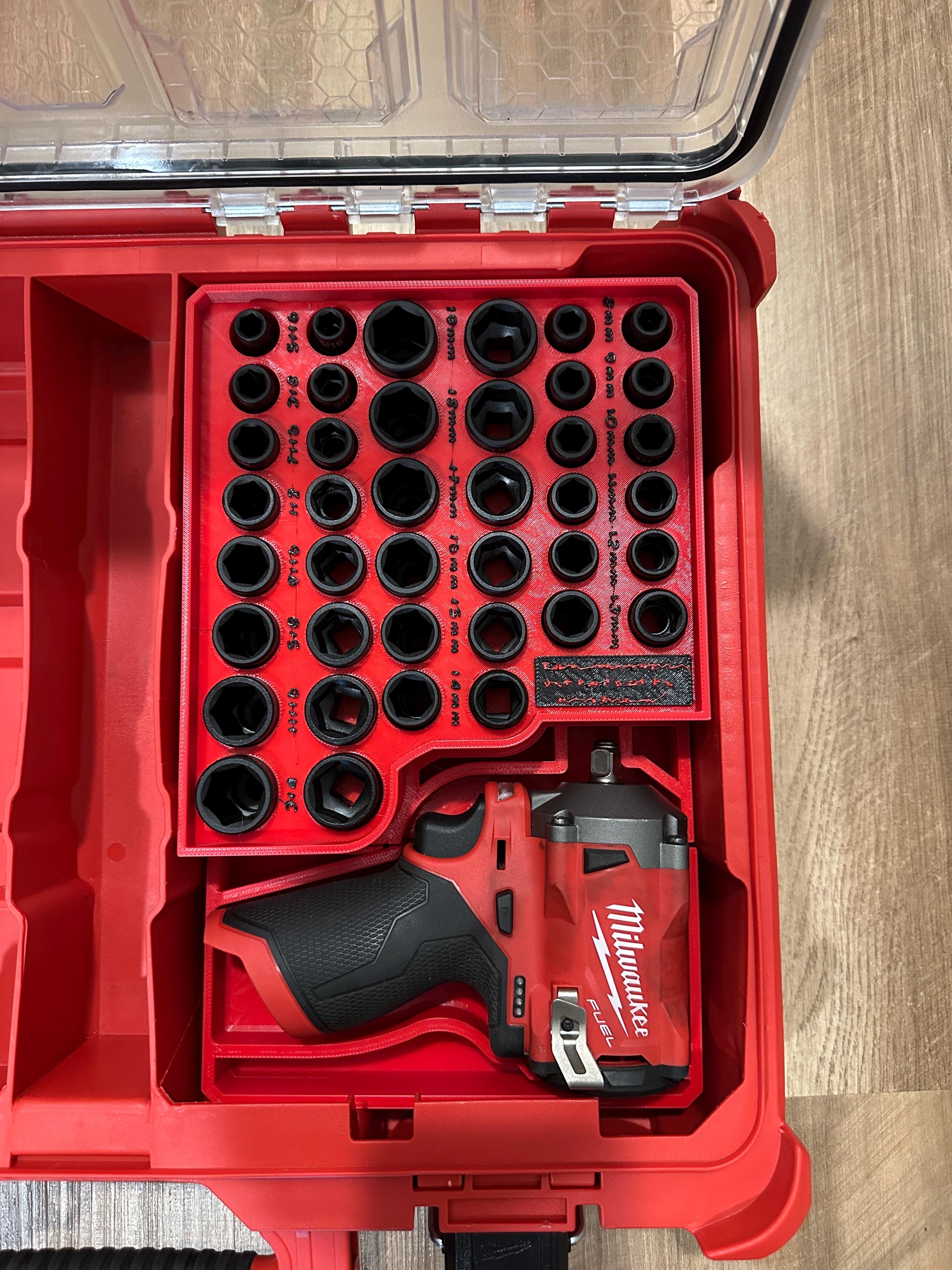 Packout Insert for Milwaukee M12 Stubby (2557/2562) and 40pcs 3/8 ...