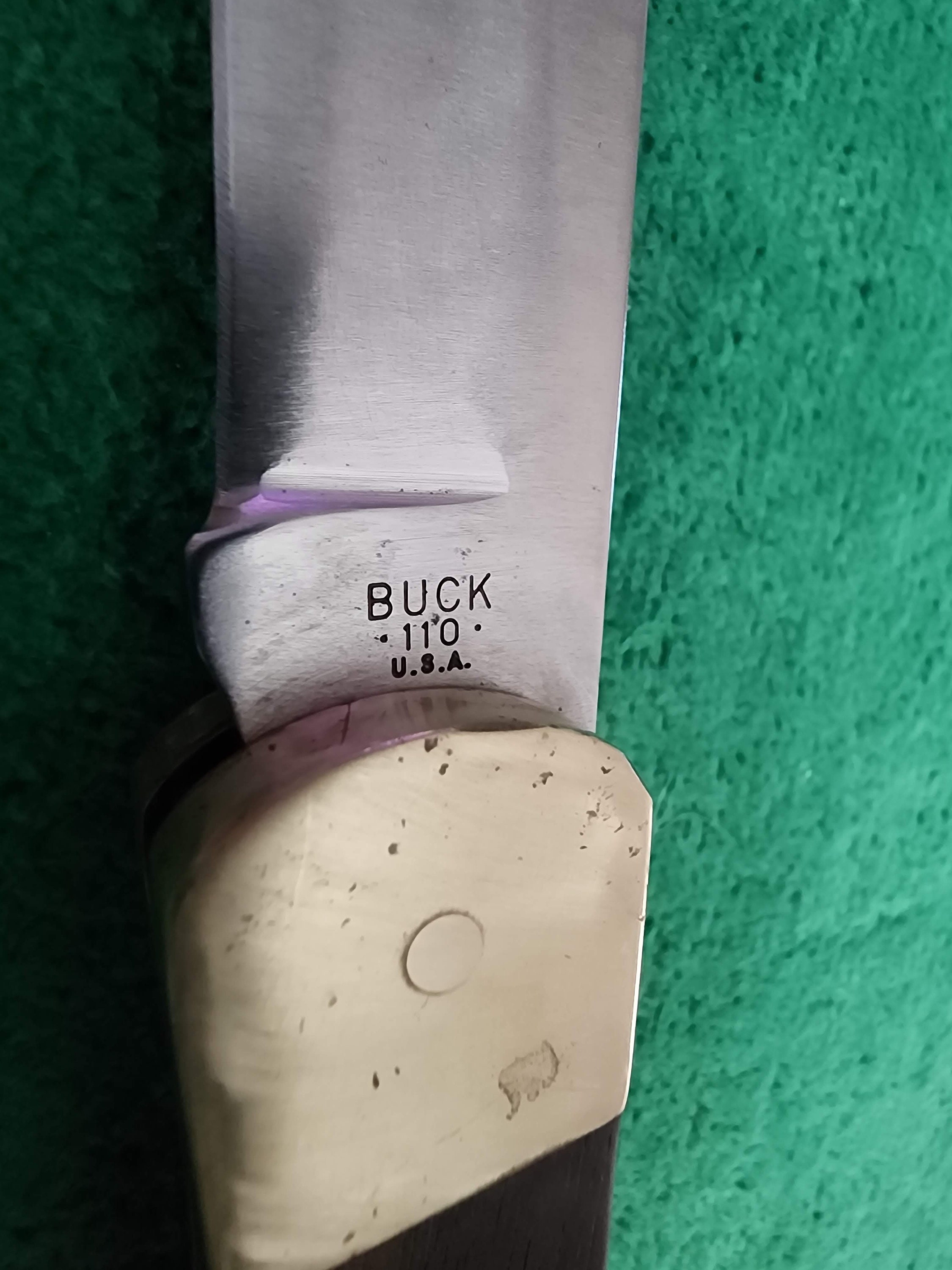 Buck Pocket Knife 80's Model 110 1-dot Lockblade With Buck Leather ...