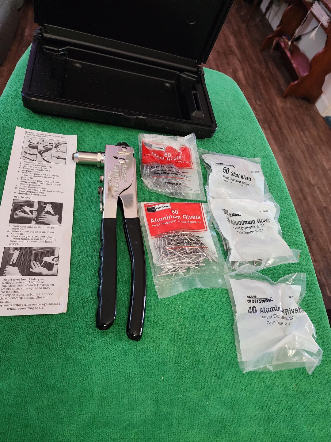 Craftsman Tools Vintage Dual Position Riveter Model 974747 With Rivets ...