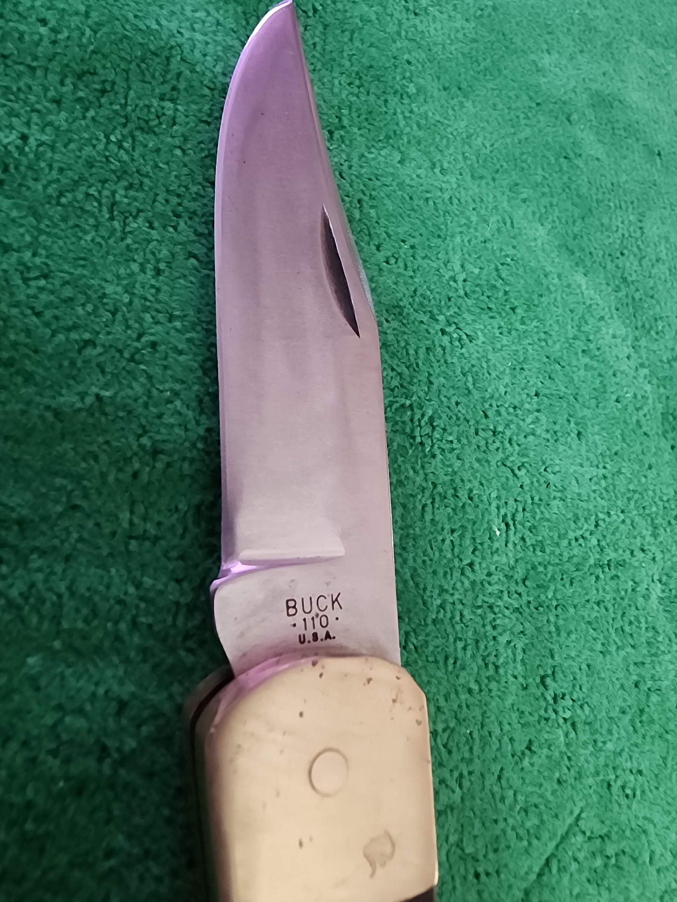 Buck Pocket Knife 80's Model 110 1-dot Lockblade With Buck Leather ...