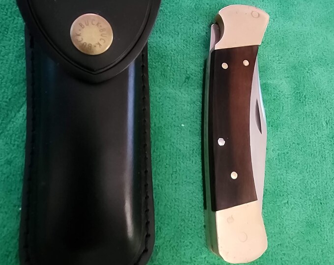 Buck Pocket Knife 80's Model 110 1-dot Lockblade With Buck Leather ...