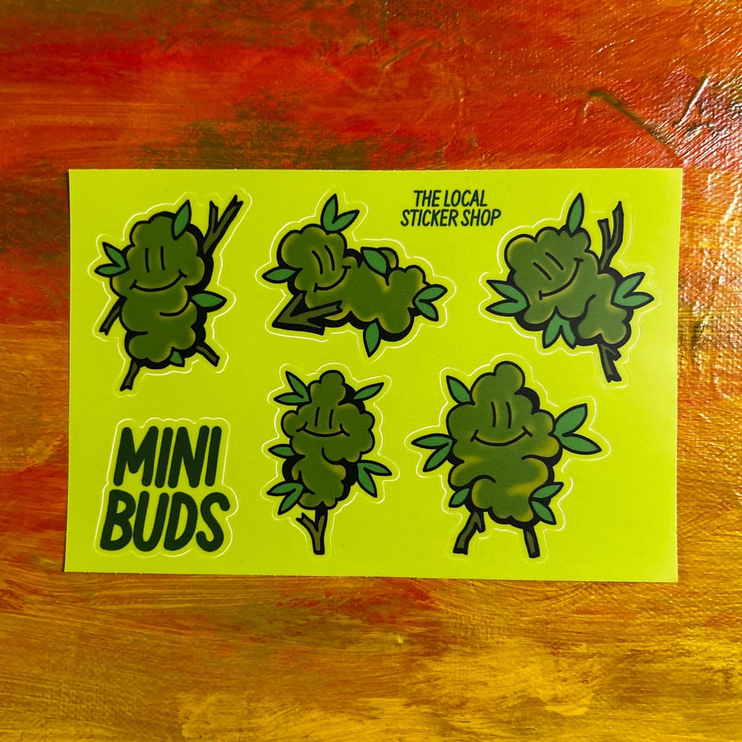 Mini Buds Sticker Sheet | Weed Laptop Stickers, Waterproof Vinyl Decals ...