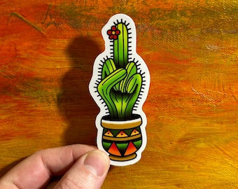 Double Middle Finger Cactus Vinyl Decal - Etsy