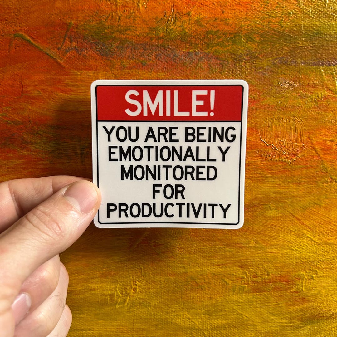 Smile! Bumper Sticker | Funny Car Decal, Emotionally Monitored - Etsy UK