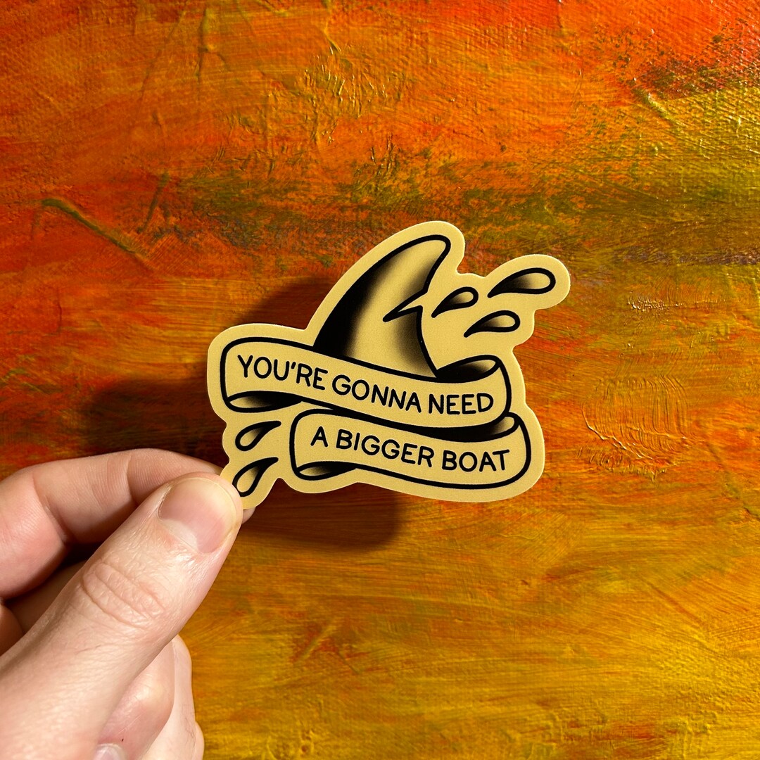 Jaws Quote Waterproof Laptop Sticker | Tattoo Style Vinyl - Etsy