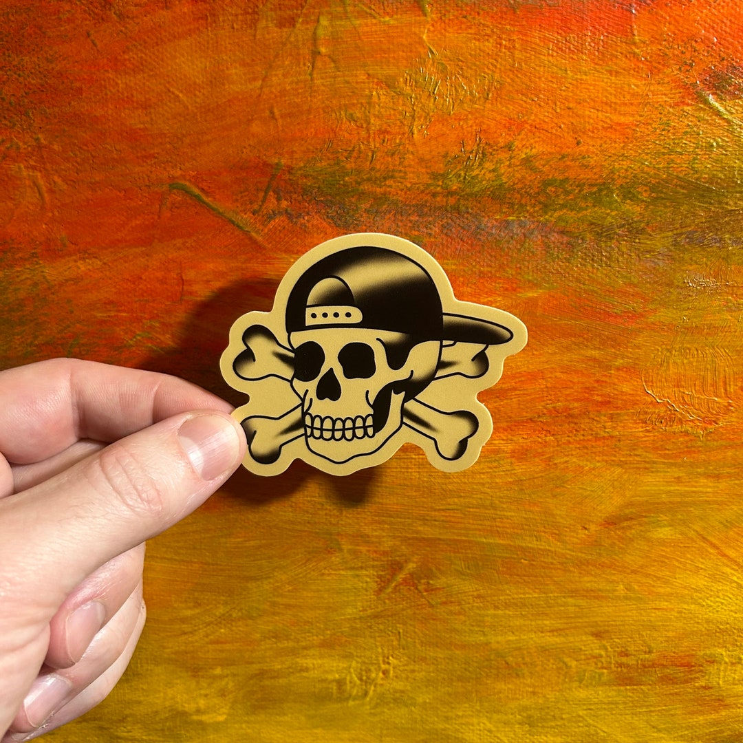 Rad Skull Laptop Sticker | Tattoo Sticker | Waterproof Vinyl Sticker - Etsy