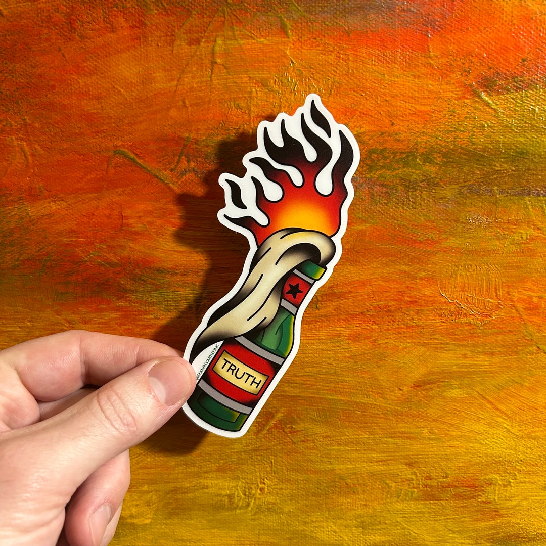 Truth Molotov Cocktail Sticker | Waterproof Vinyl Laptop Decal - Etsy