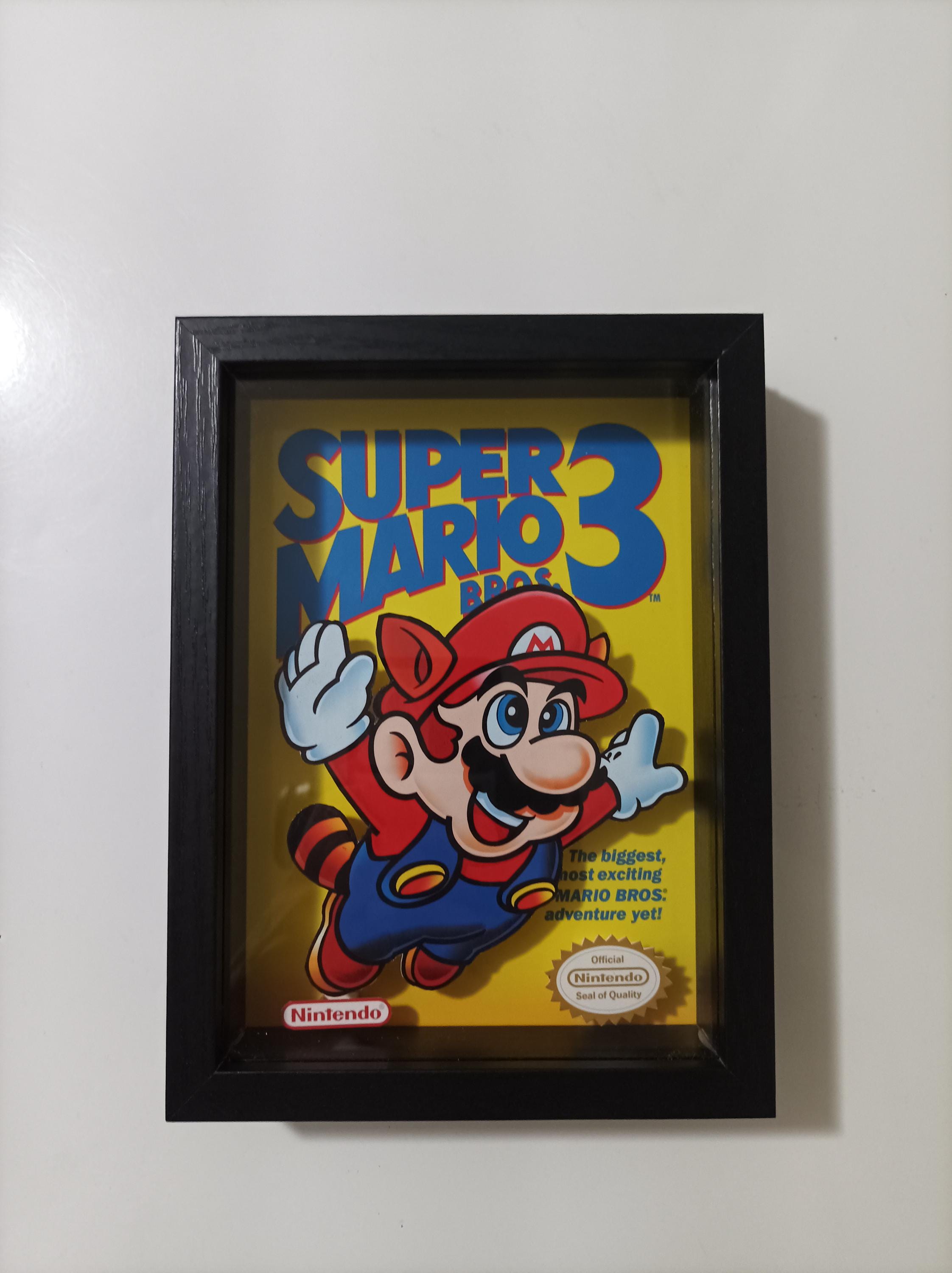 Super Mario Bros. 3 NES Cover Art Shadow Box 5 X 7 Retro Gaming ...