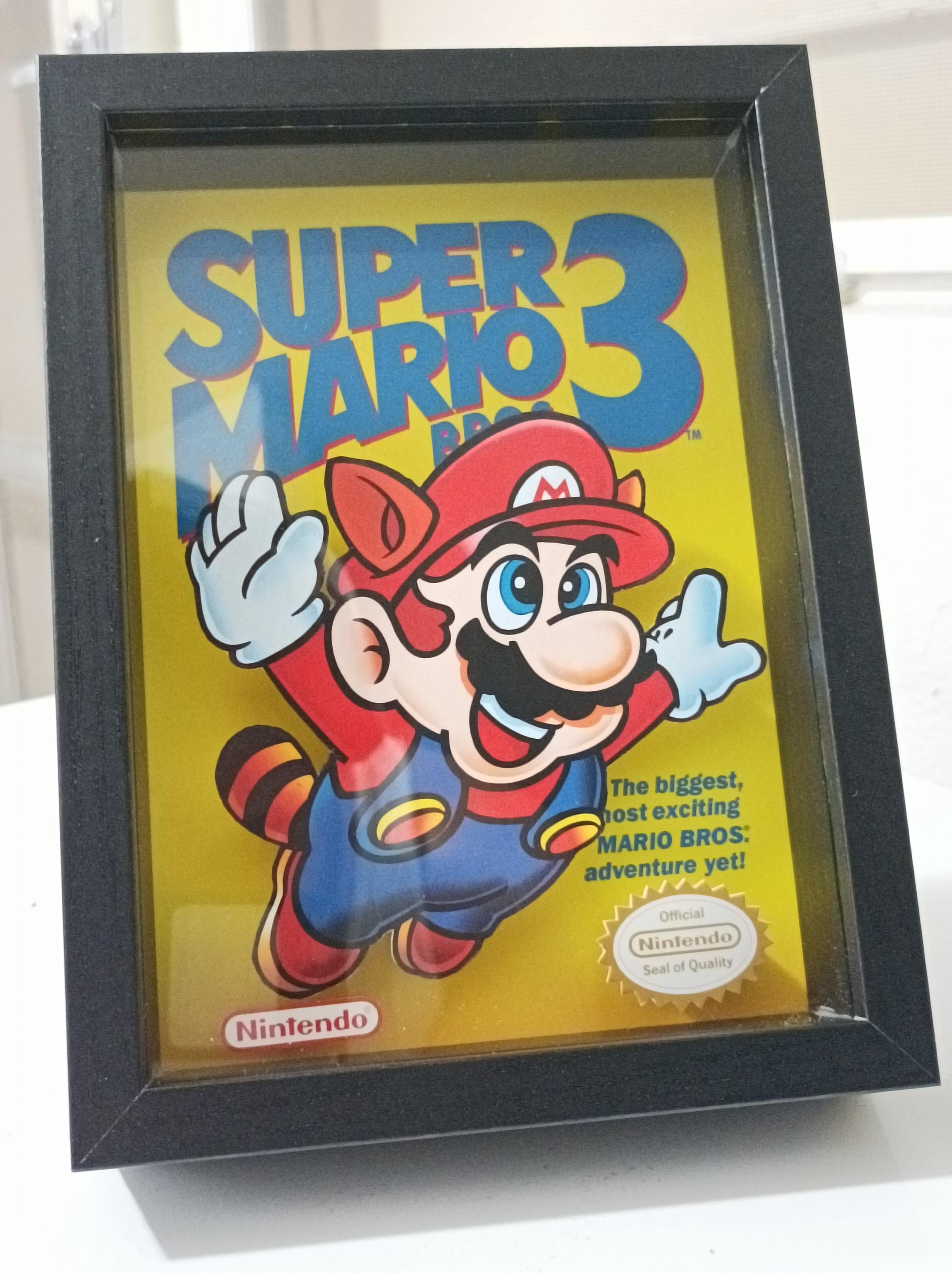 Super Mario Bros. 3 NES Cover Art Shadow Box 5 X 7 Retro Gaming ...