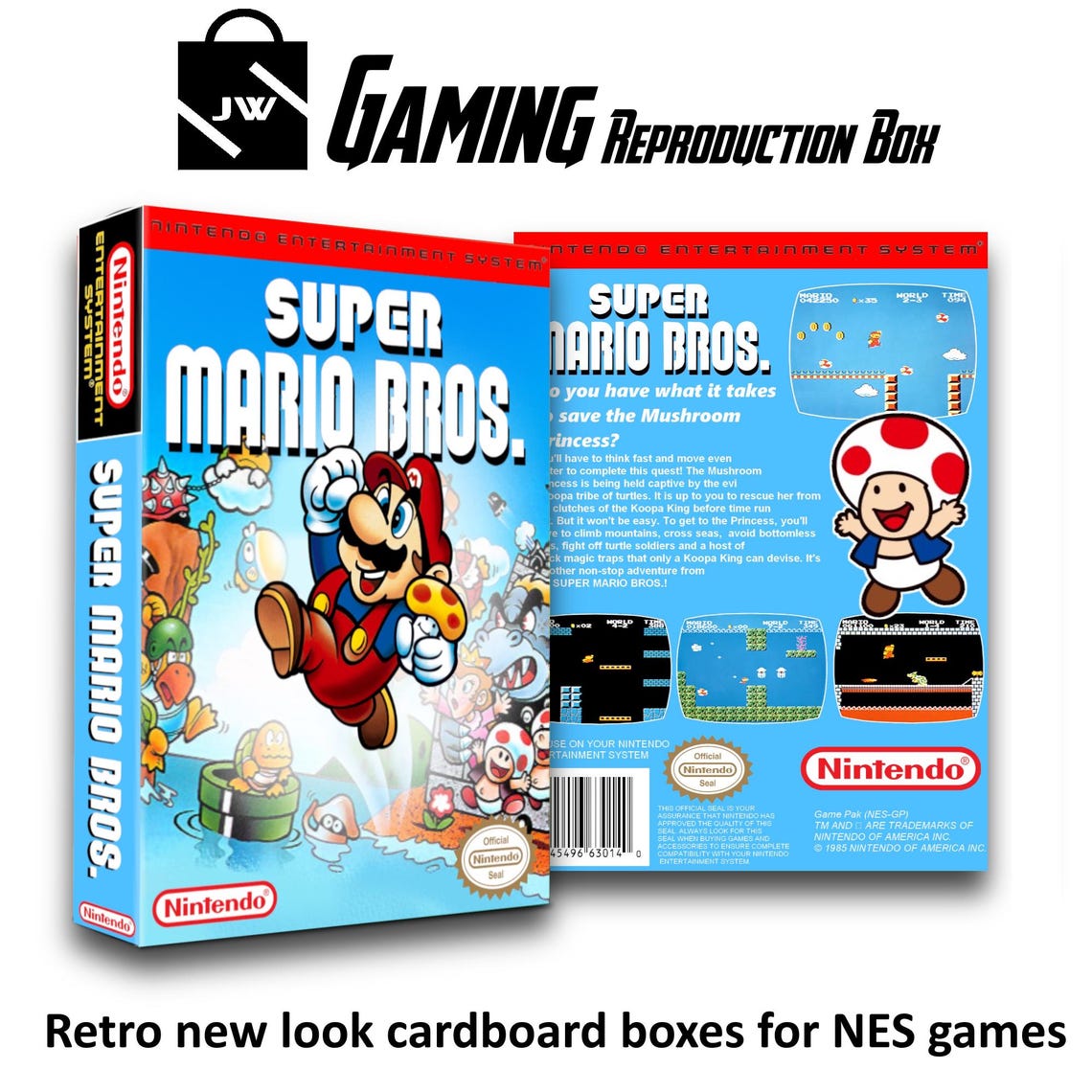 Super Mario Bros Nintendo NES Alternative Cover Art Reproduction Box - Etsy