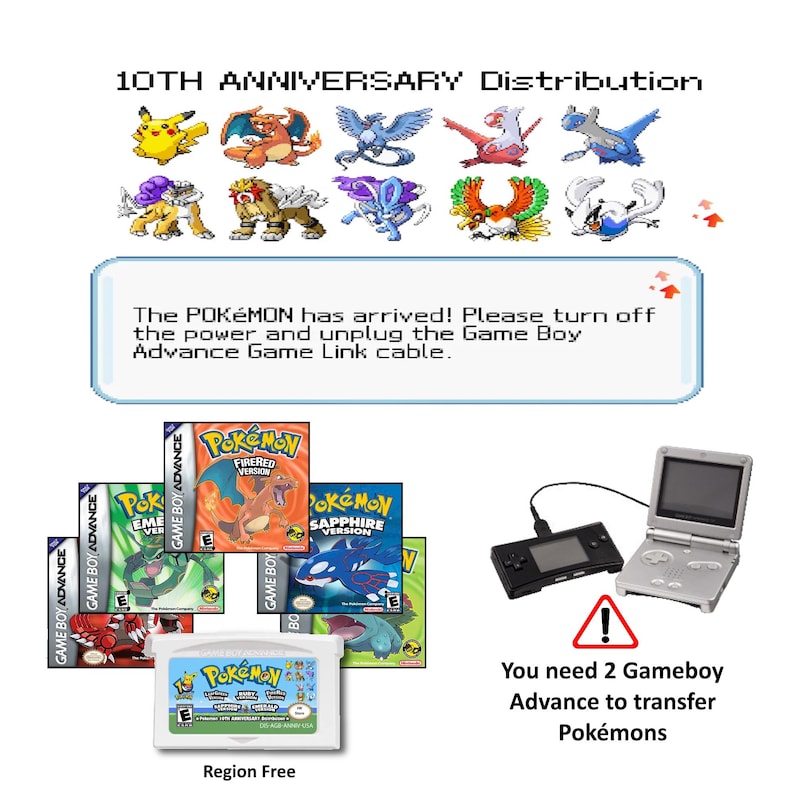 GBA Pokémon 10th Anniversary Distribution Cartridge Ruby/emerald ...