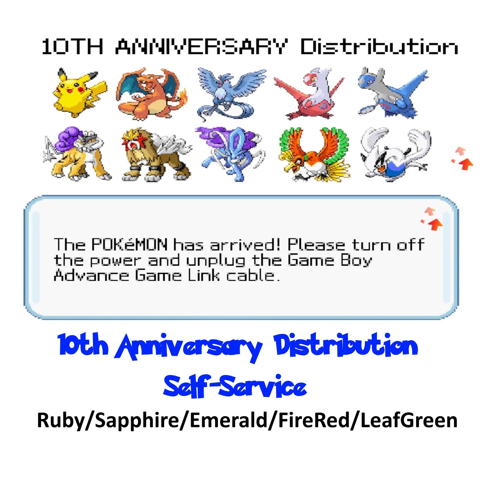 GBA Pokémon 10th Anniversary Distribution Cartridge Ruby/emerald ...