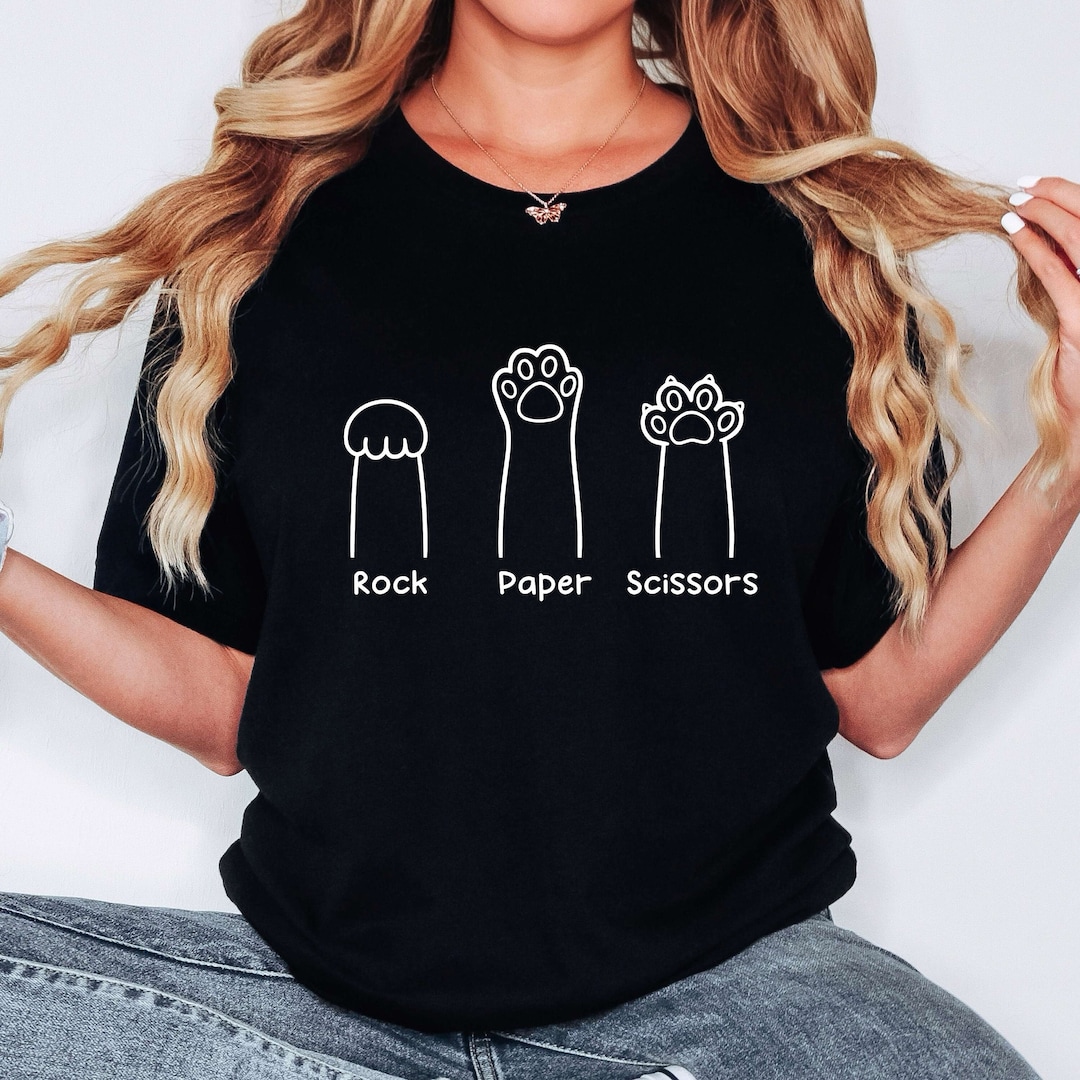 Funny Cat Paw Shirt: Rock Paper Scissors Tee, Cat Lover Gift - Etsy