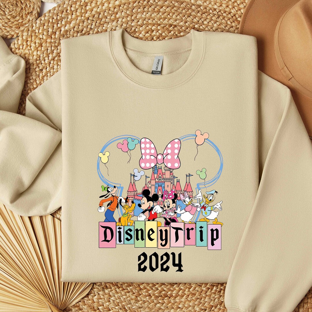 Disney Trip 2024 Sweatshirt, Disney Characters Sweatshirt, Family ...