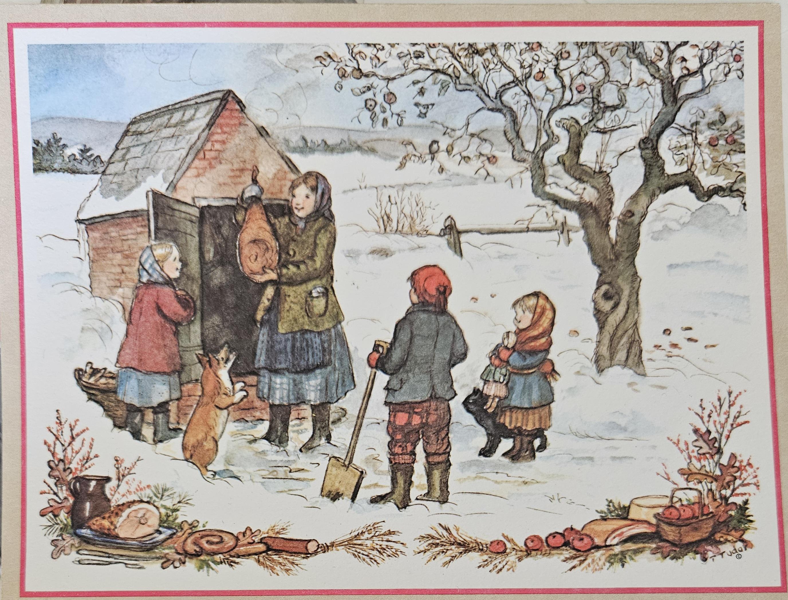 Rare Collectable Blank Tasha Tudor Christmas Card ( 1972) Children at ...