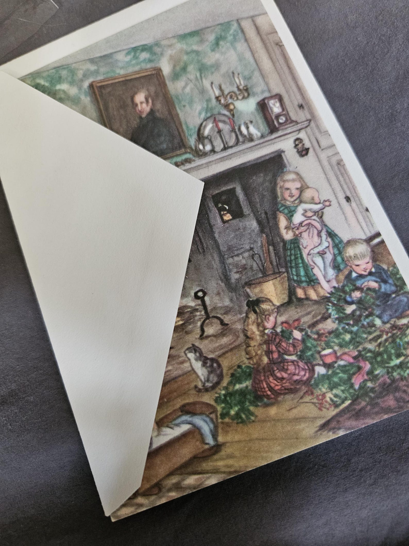 Adorable Vintage Tasha Tudor Christmas Card Children Making Christmas ...