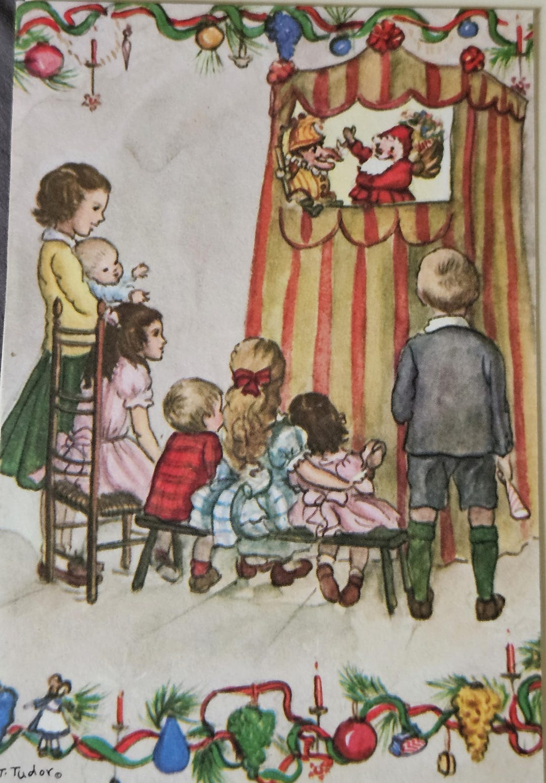 Vintage Tasha Tudor Christmas Card, 1983 Puppet Show With Envelope - Etsy