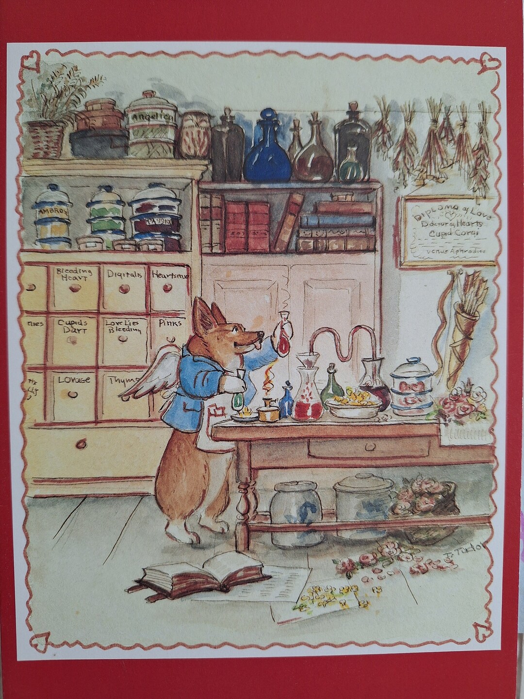 Adorable Valentine Tasha Tudor Card - Etsy