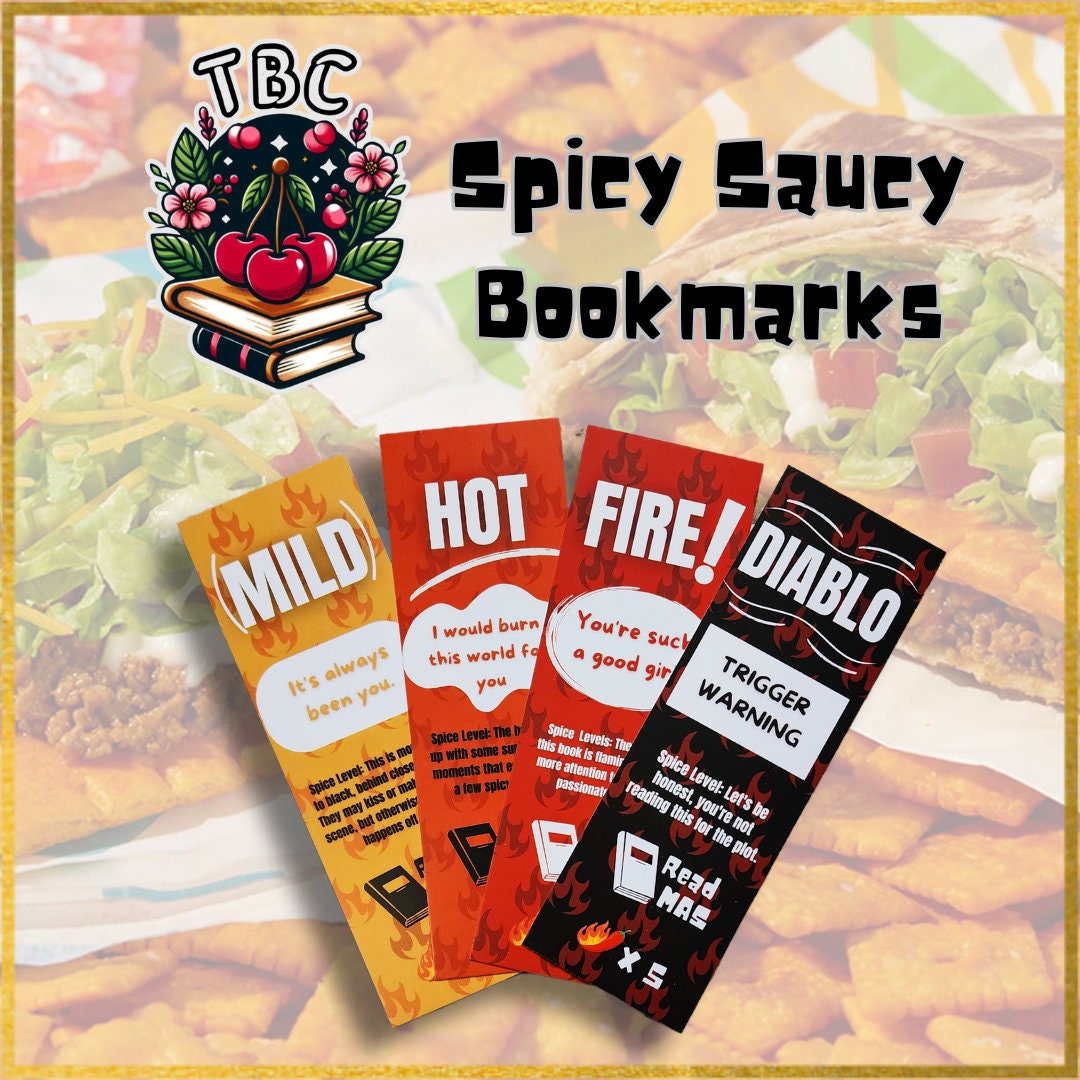 Spicy Saucy Bookmarks, Handmade Book Gifts, Unique Handmade Bookmarks ...