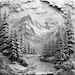 Laser Engrave PNG of a Mountain Forest With River | 3D Illusion Burn ...