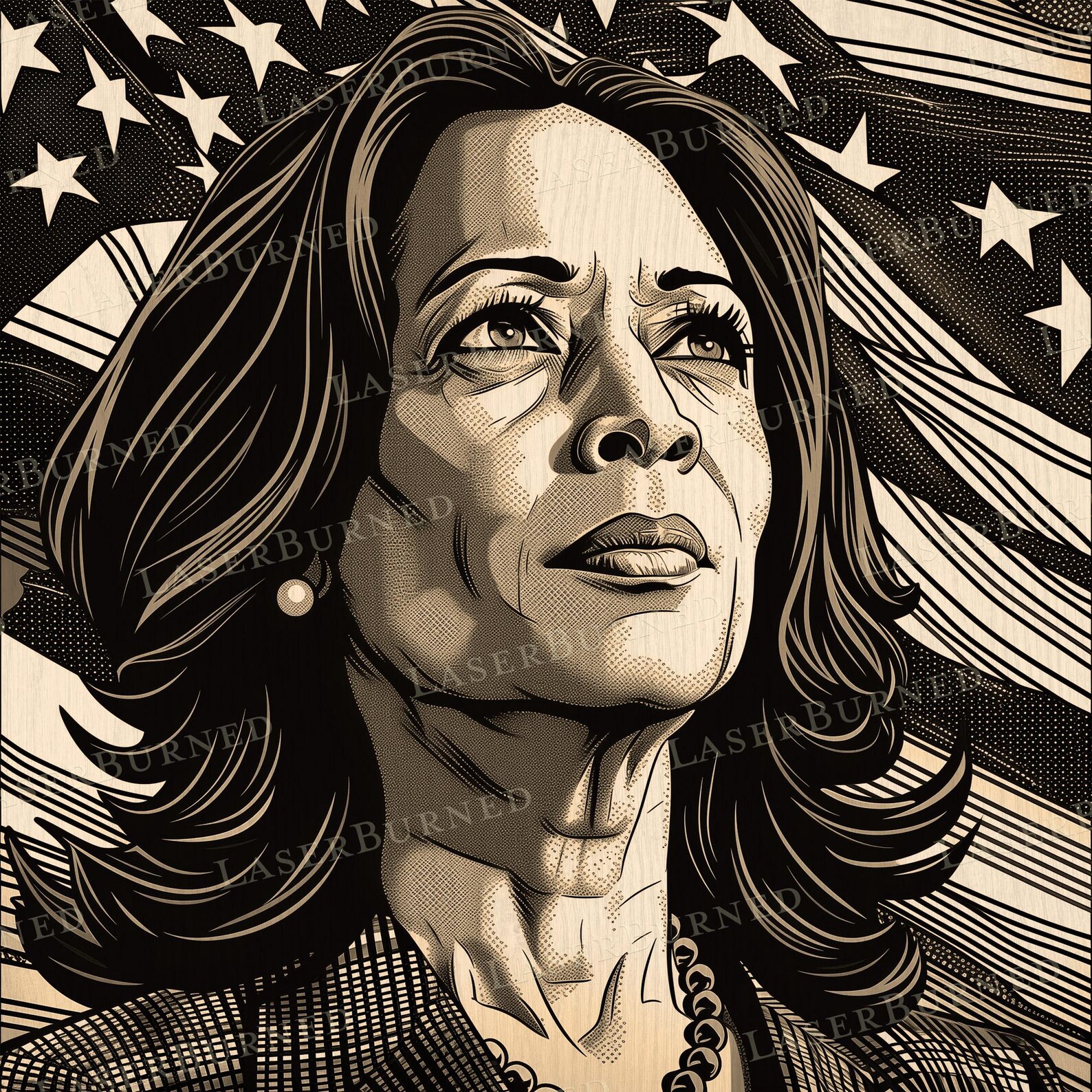 Laser Engrave PNG of Kamala Harris Vice President | 3D Illusion Burn ...
