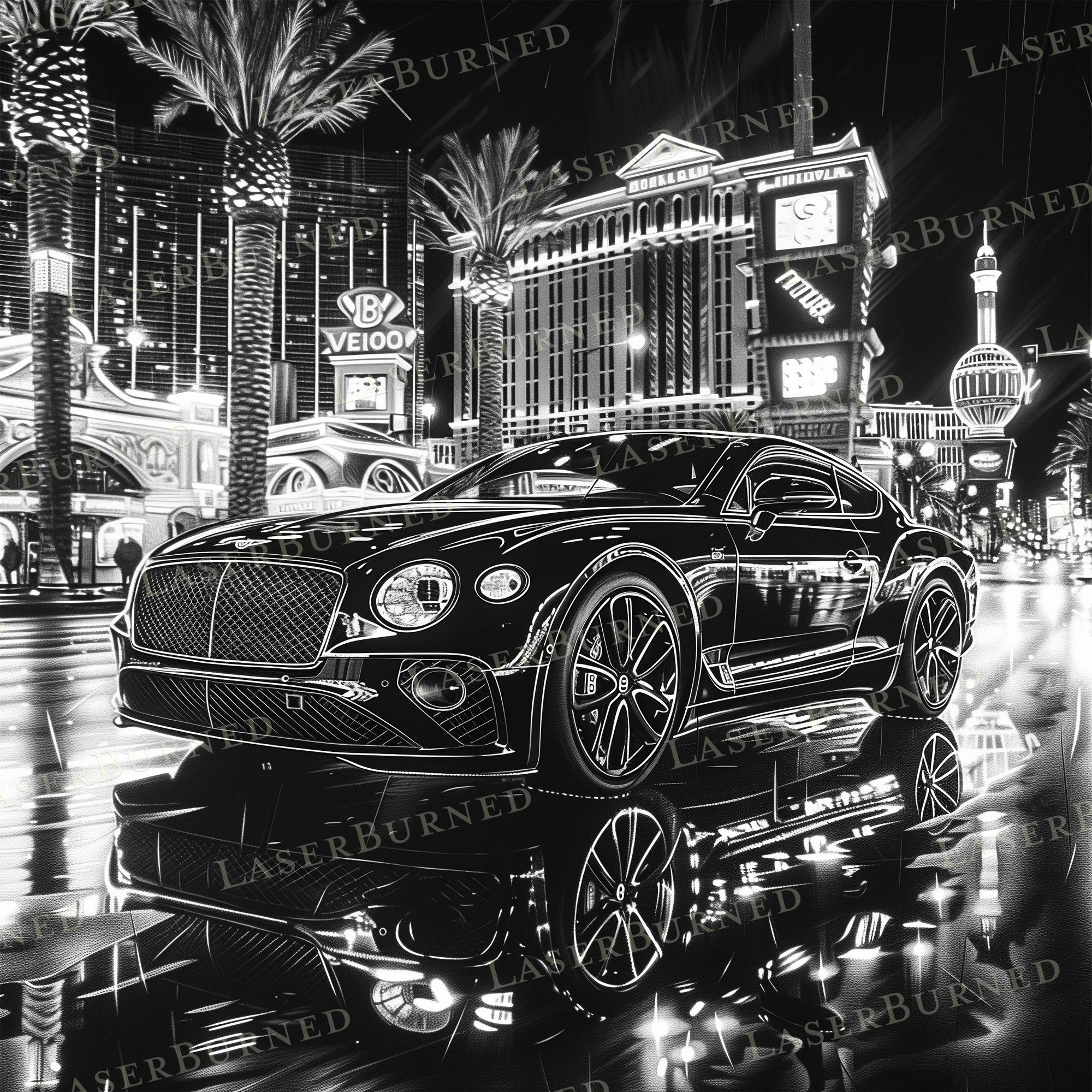 Laser Engrave PNG of a Car on the Sunset Strip Las Vegas | 3D Illusion ...