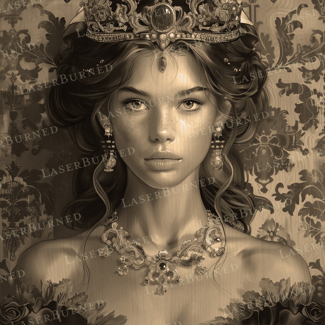 Laser Engrave PNG of a Young Princess, Future Queen | 3D Illusion Burn ...
