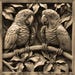 Laser Engrave PNG of Two Parrots on a Branch | 3D Illusion Burn ...