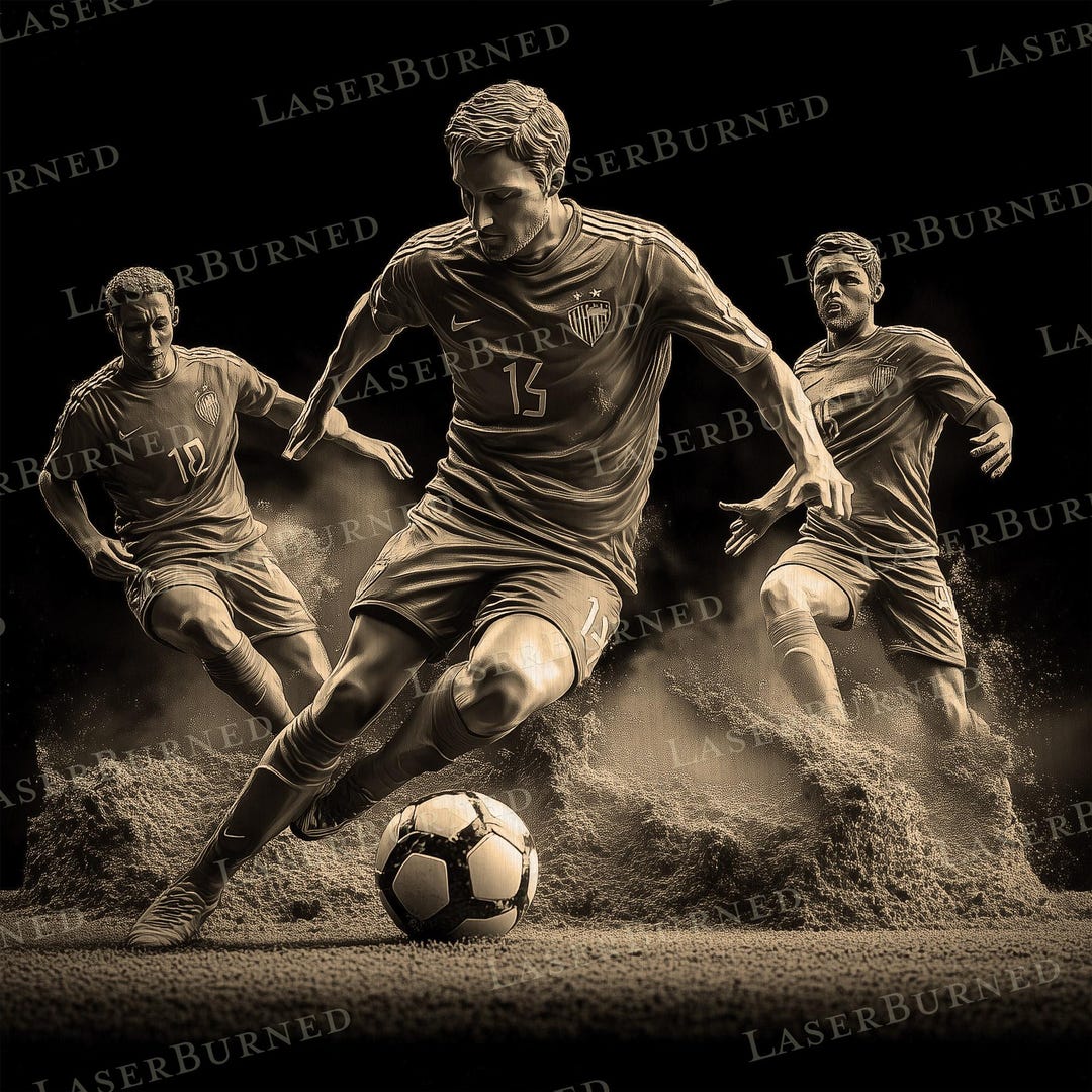 Laser Engrave PNG of Men Playing American Soccer/football | 3D Illusion ...