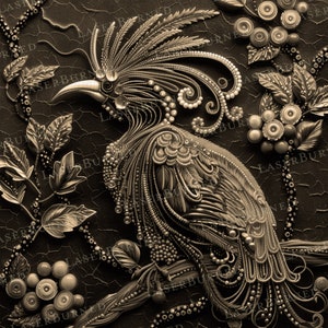 Laser Engrave PNG of a Bird Made of Jewels | 3D Illusion Burn | Digital ...
