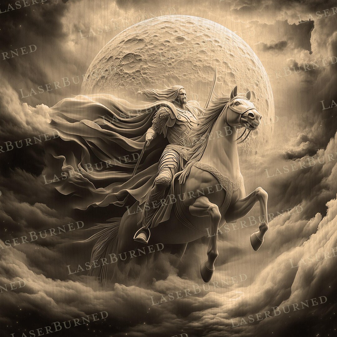 Laser Engrave PNG of a Moon Angel Warrior | 3D Illusion Laser Burn ...