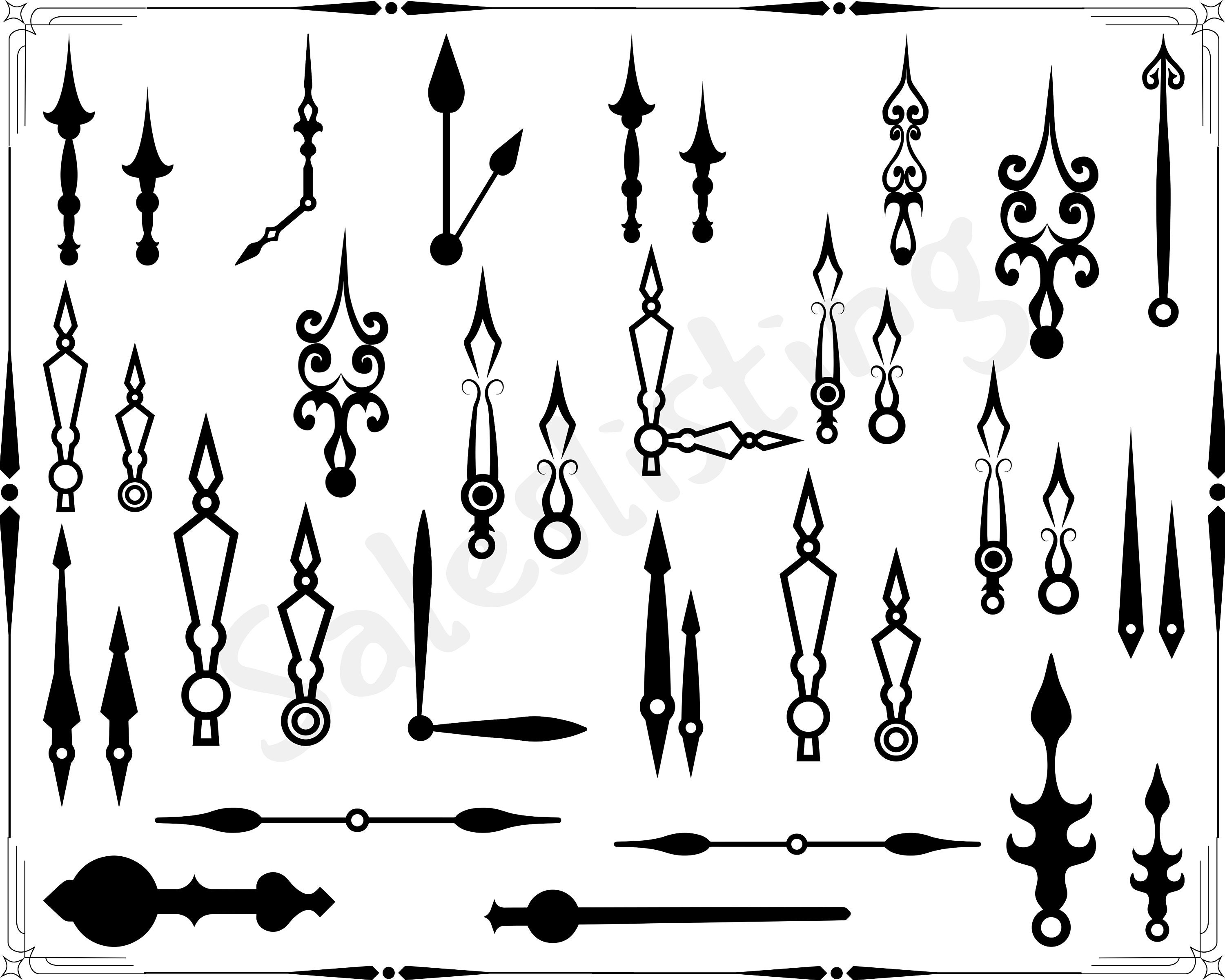 Clock Hands Svg,clock Svg,clock Stencil,clock Arrows Svg,cricut File ...