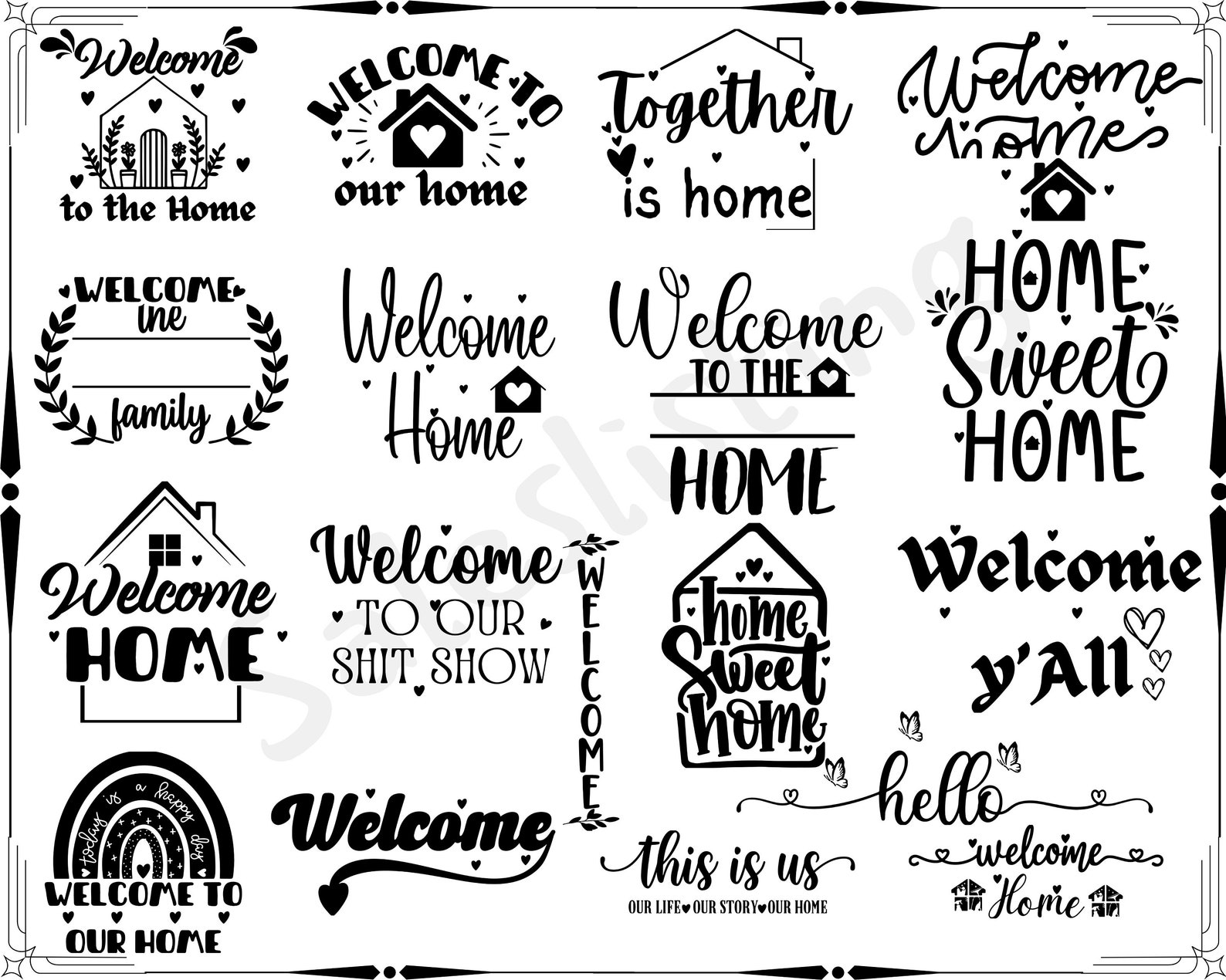 Welcome SVG Bundle, Welcome Signs SVG, Home Sweet Home Svg, Horizontal ...