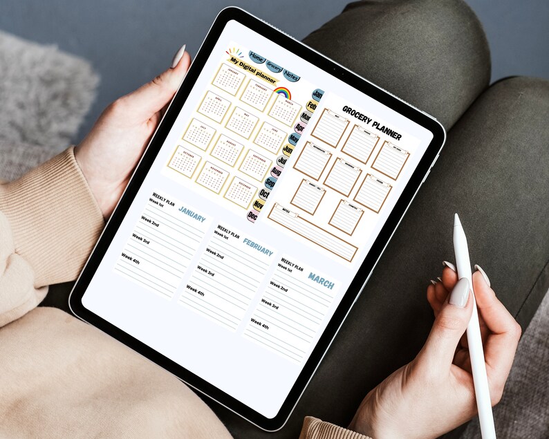 Yearly Digital Planner, Yearly Planner Goodnotes Template, Yearly ...
