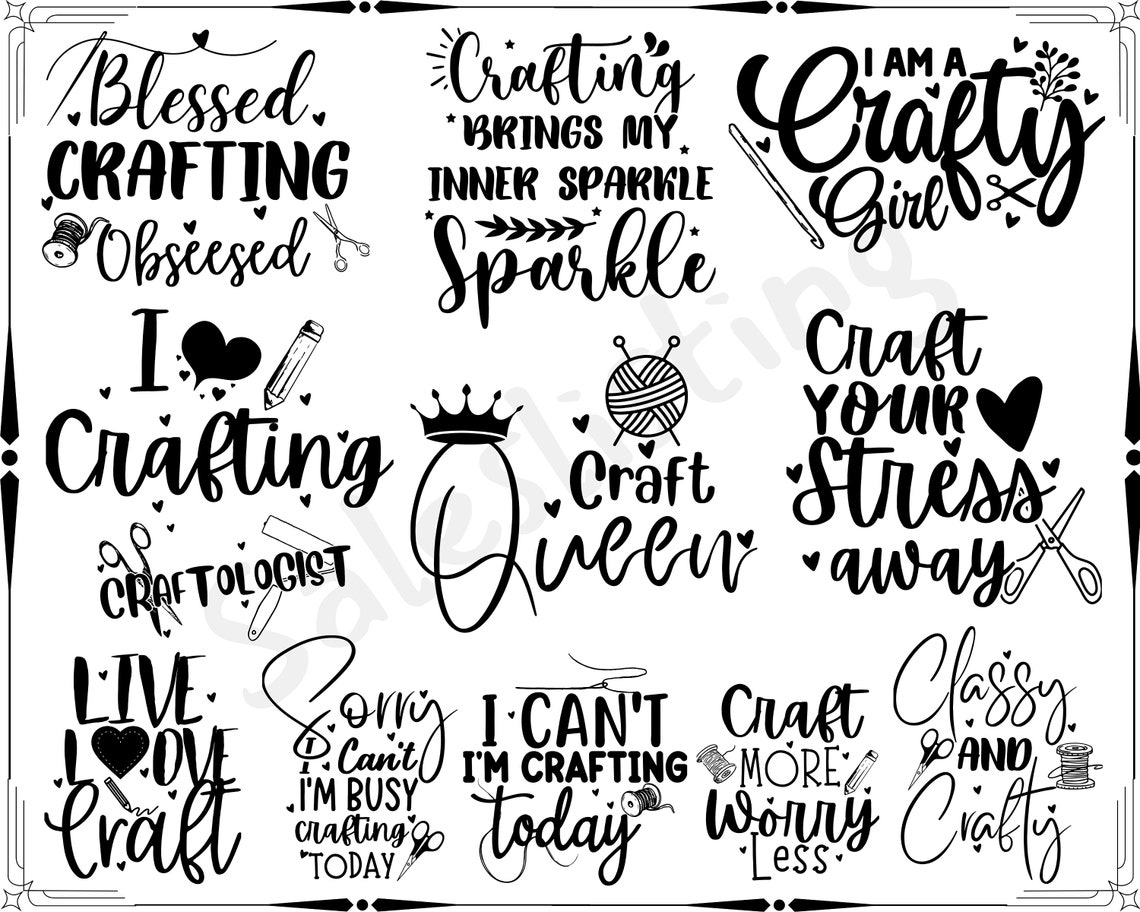 Crafting Svg Bundle, Craft Room Svg, Craft Svg, Crafter Quotes Svg ...